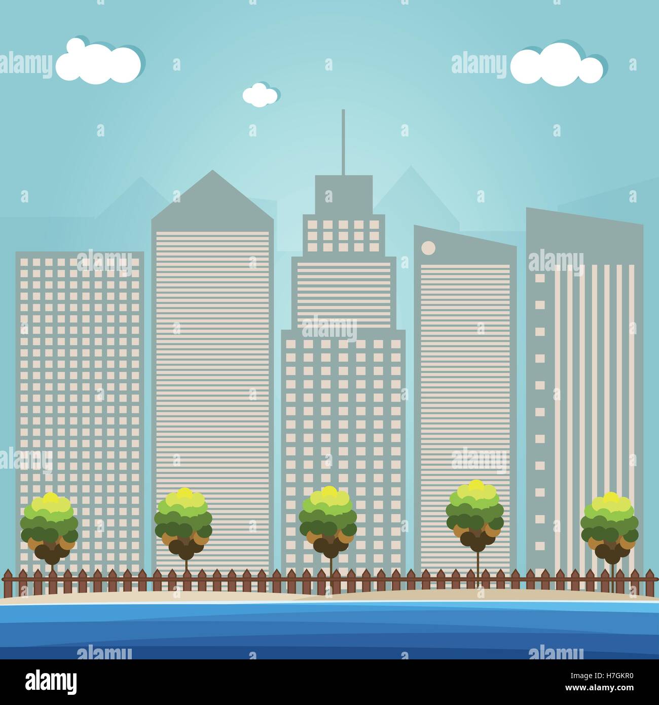Neighboring buildings Stock Vector Images - Alamy