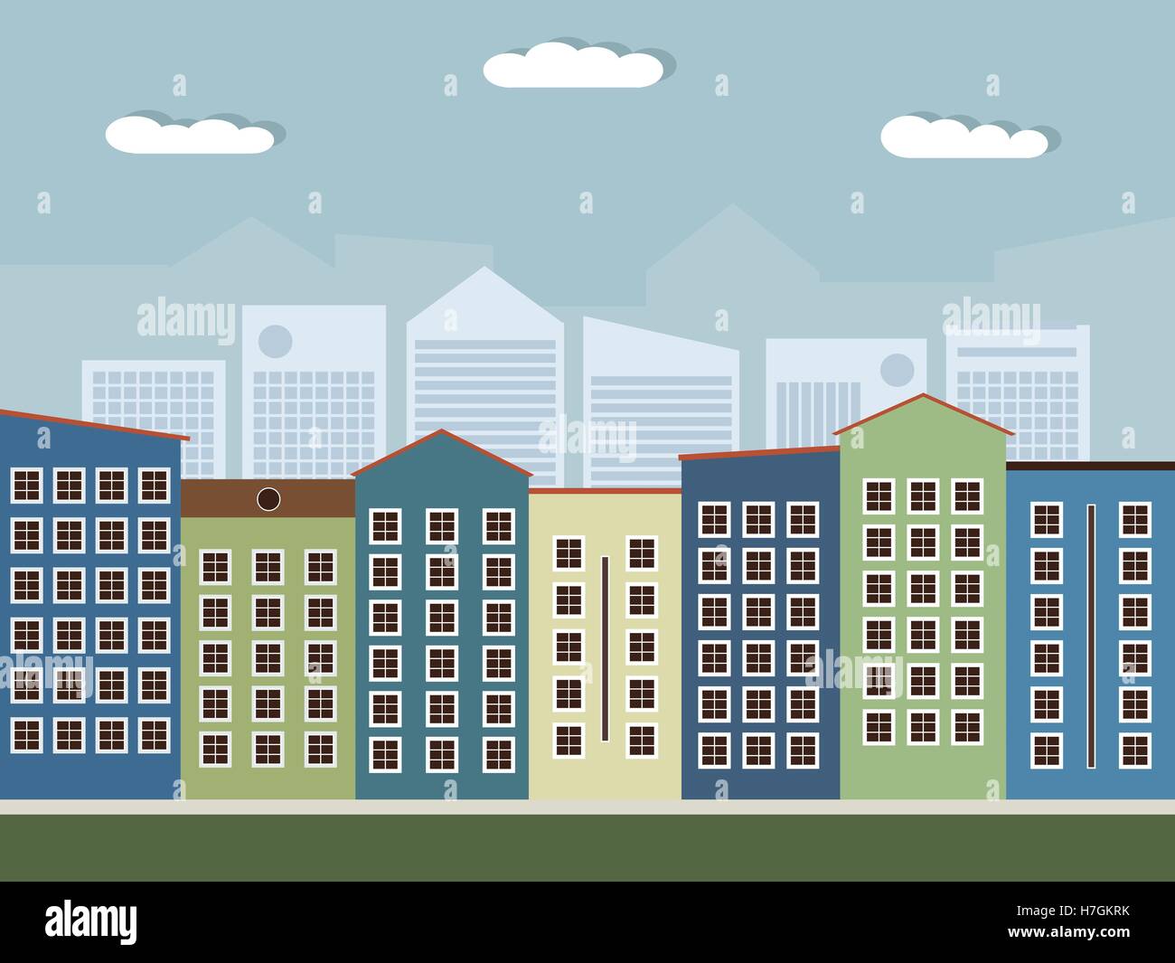 Urban fence modern buildings Stock Vector Images - Alamy