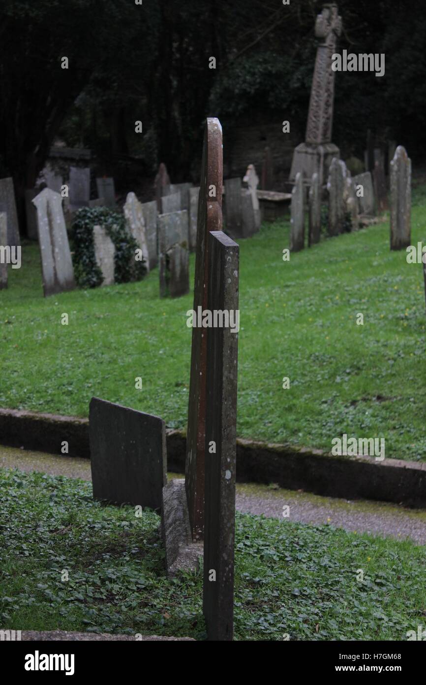 Graveyard at Dusk Stock Photo - Alamy
