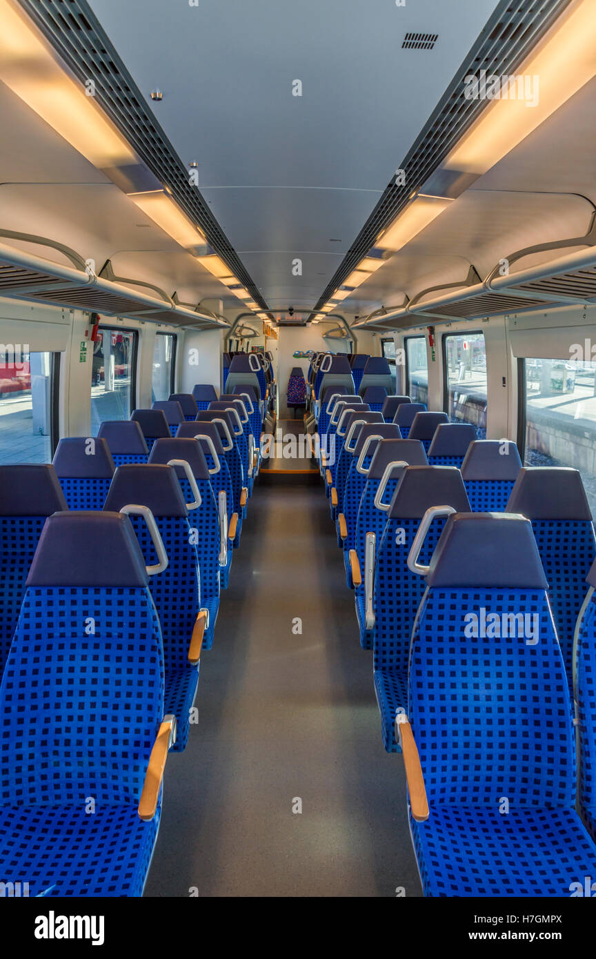 German train interior Stock Photo - Alamy