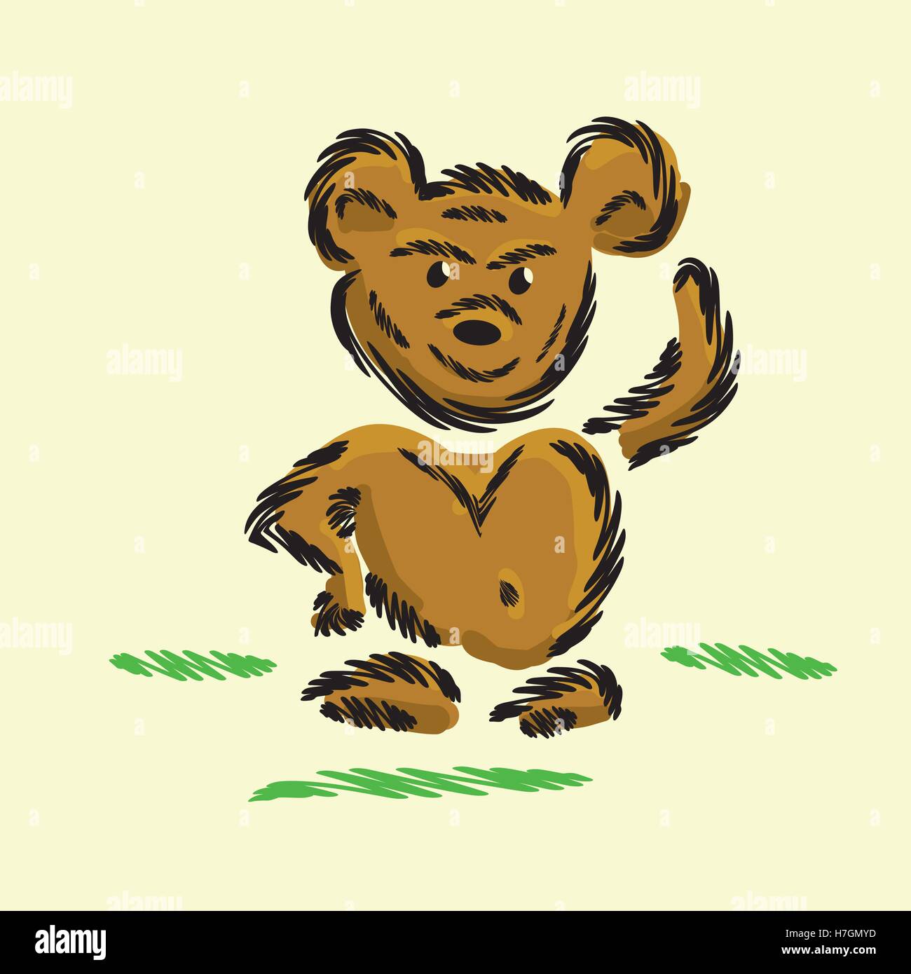 Young grizzly bear Stock Vector Images - Alamy