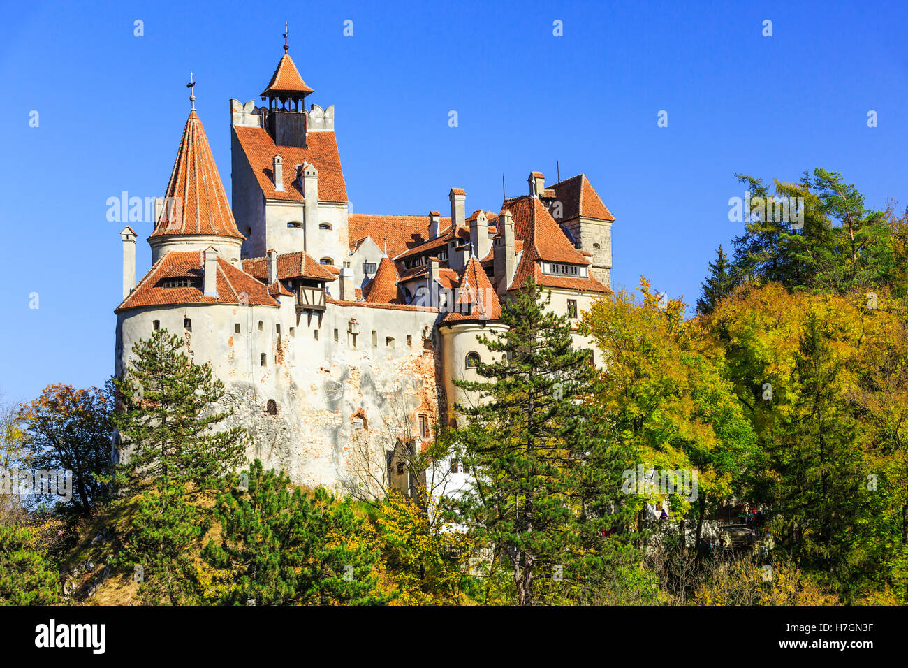 The medieval Castle of Bran, known for the myth of Dracula ...