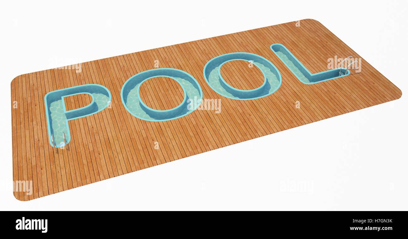 swimming pool in the form of text. 3d rendering Stock Photo - Alamy