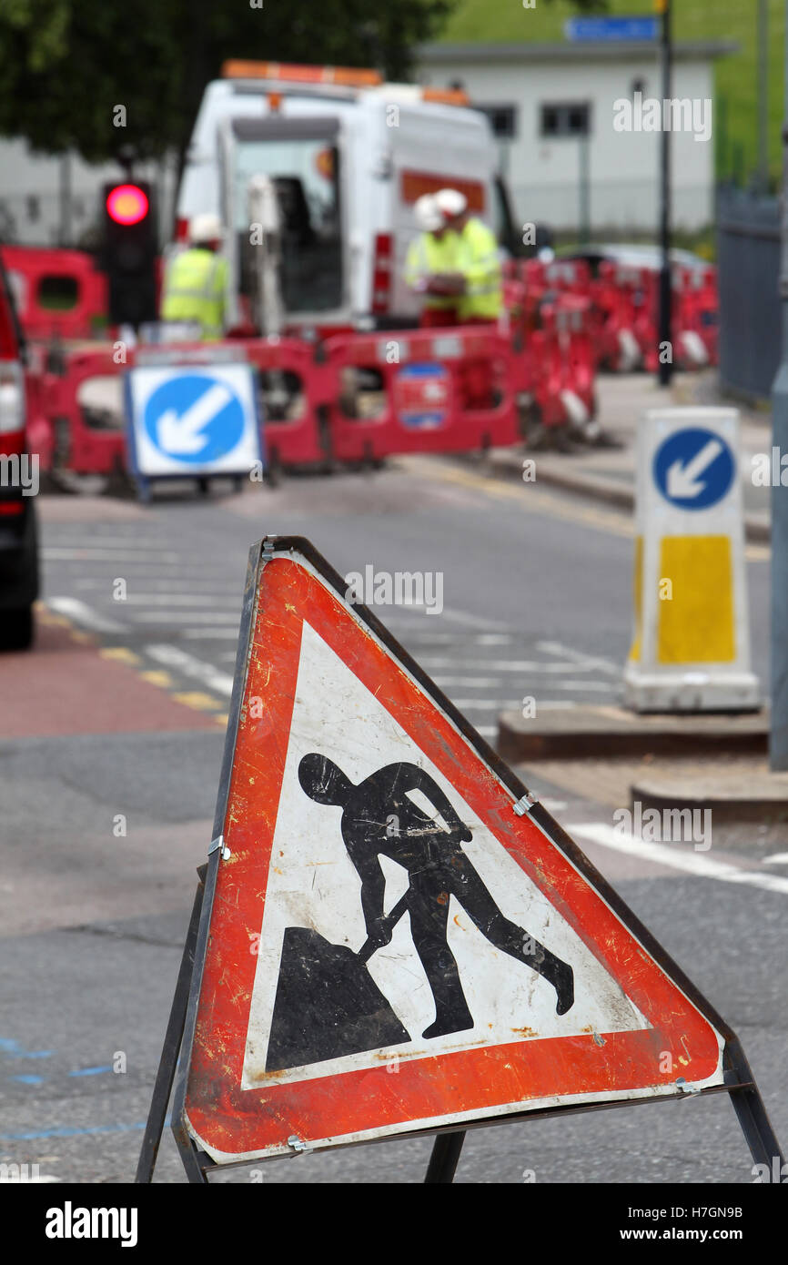 Work being done on the road Stock Photo - Alamy
