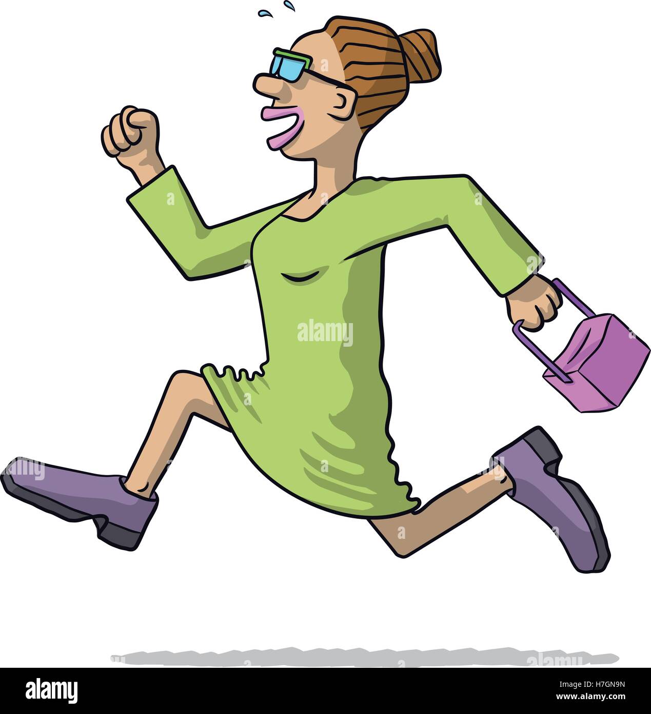 Cartoon Woman Running Stock Photos & Cartoon Woman Running Stock Images ...