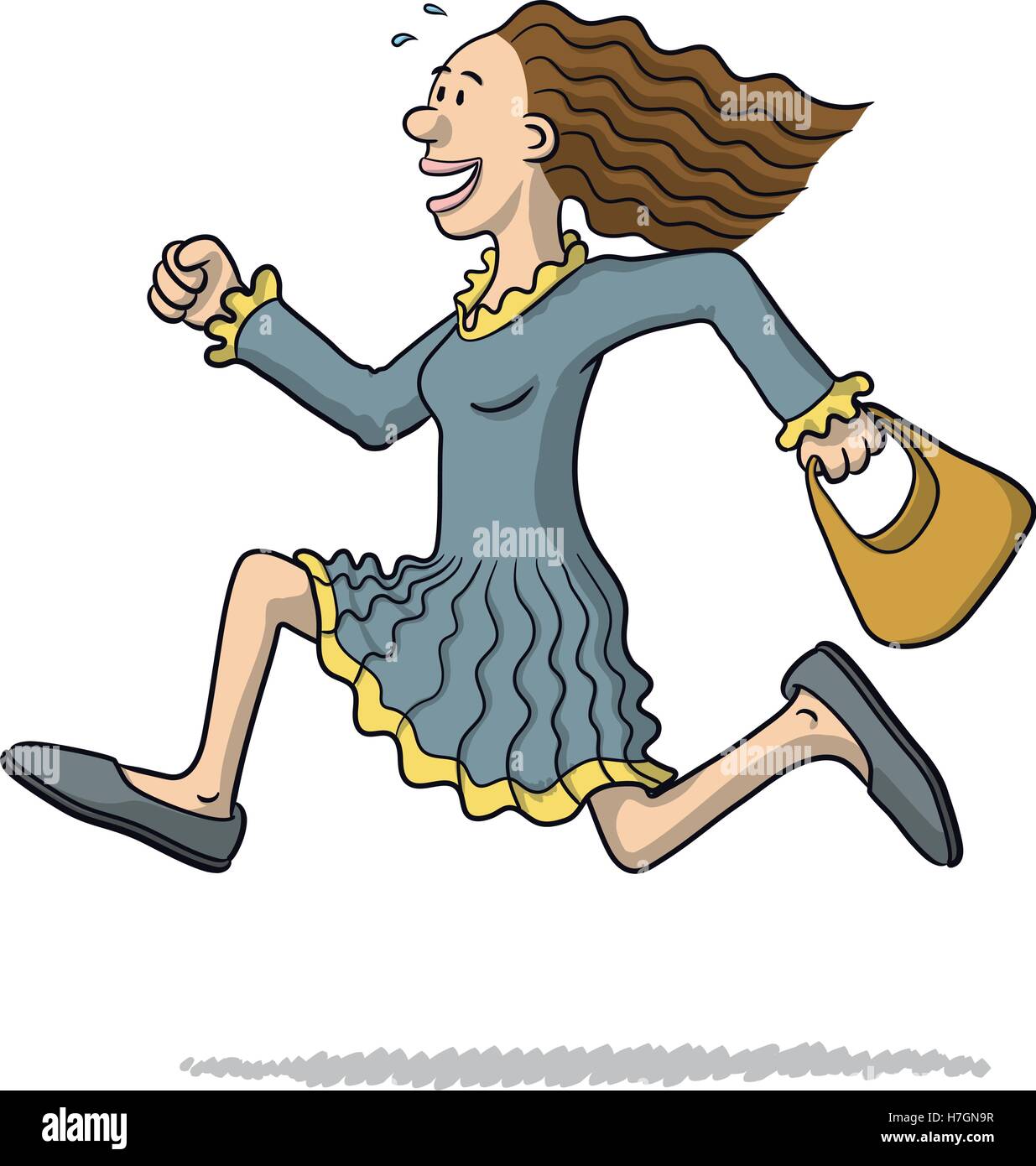 Cartoon Woman Running Stock Photos & Cartoon Woman Running Stock Images ...