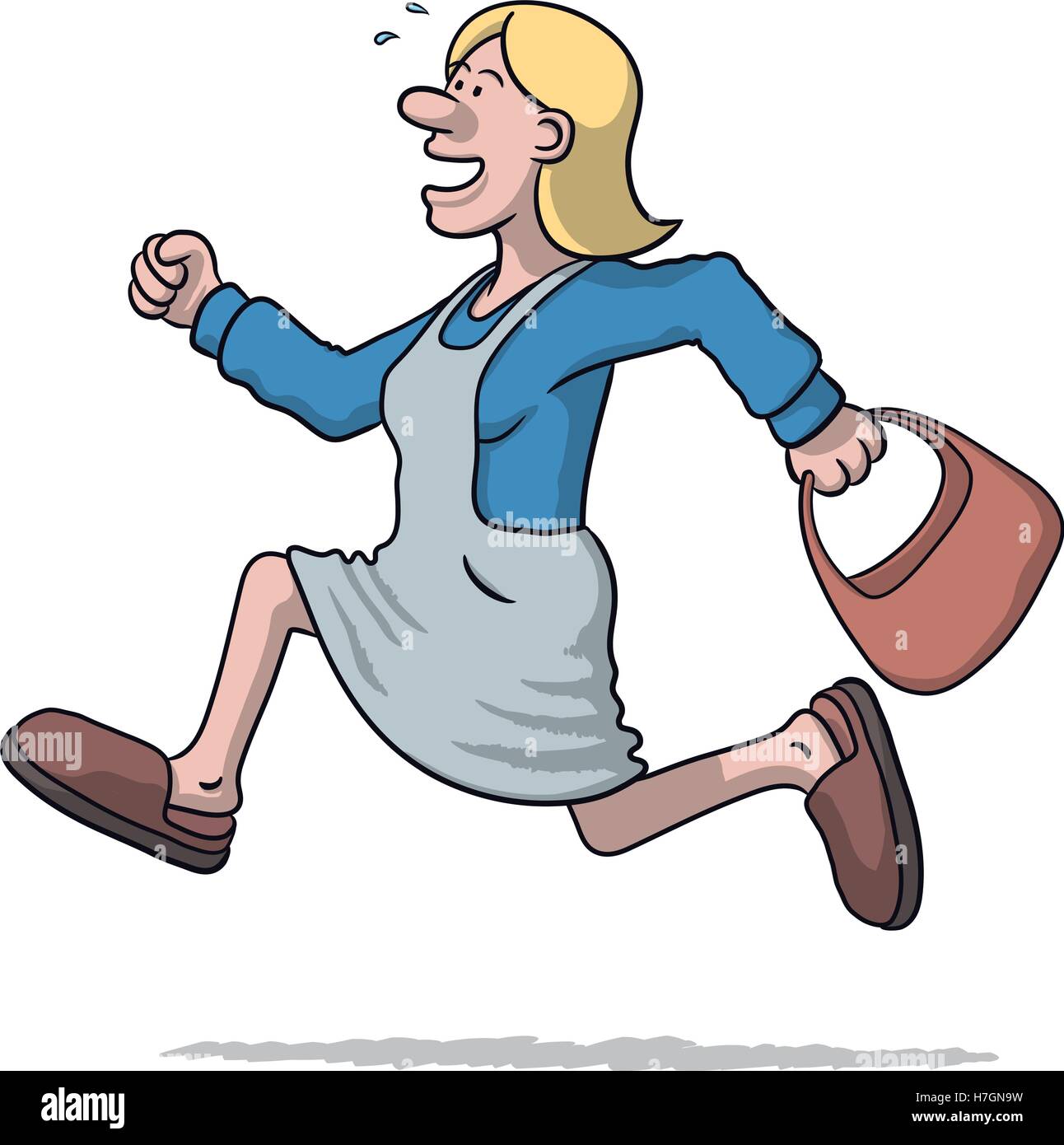 Cartoon woman running hi-res stock photography and images - Alamy