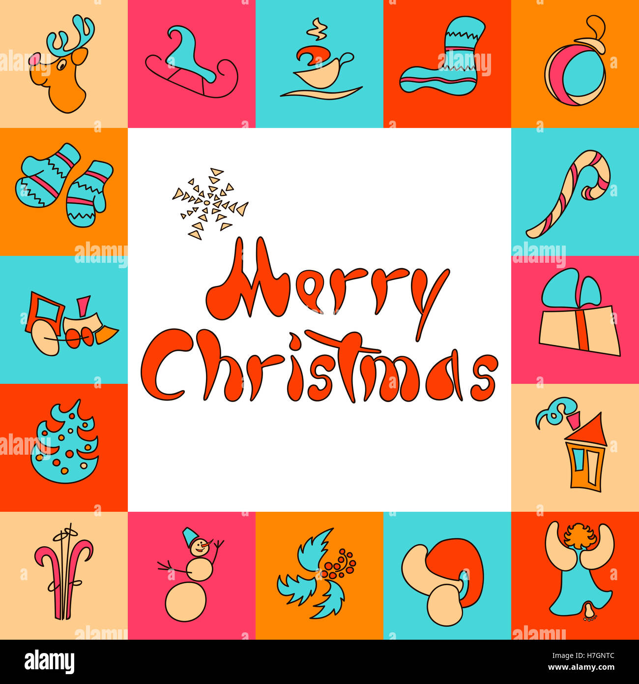 Holiday objects collection. Set of Christmas icons theme with toy ...