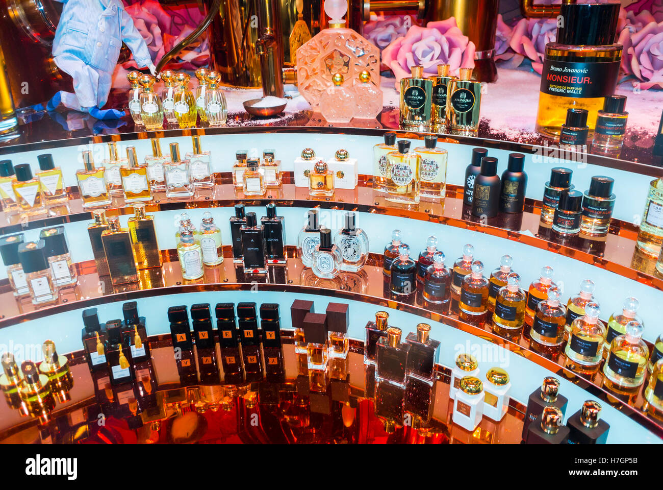 Paris, France, French Perfumes Bottles on Display in Window, Christmas ...