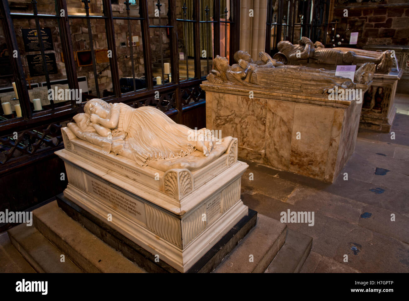 Carrara marble figure by Thomas Banks of Penelope Boothby in St. Oswald ...