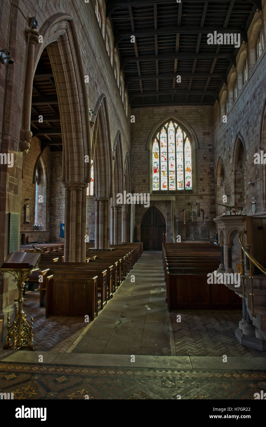 Inside the Parish Church of St Oswald, Ashbourne, Derbyshire, UK Stock ...