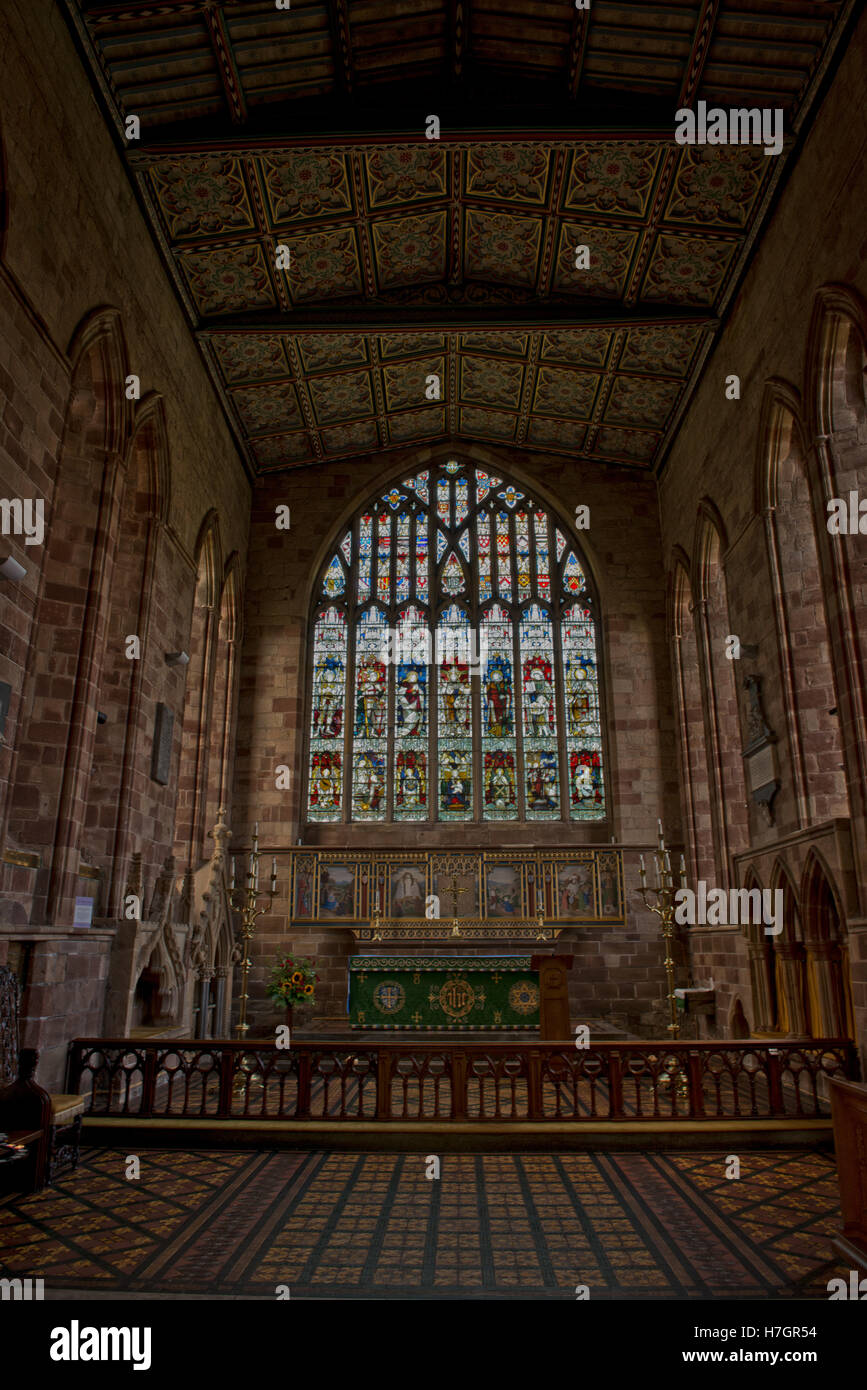 Inside the Parish Church of St Oswald, Ashbourne, Derbyshire, UK Stock ...
