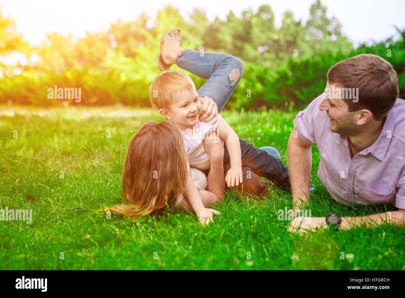 family - enjoying the life together Stock Photo - Alamy