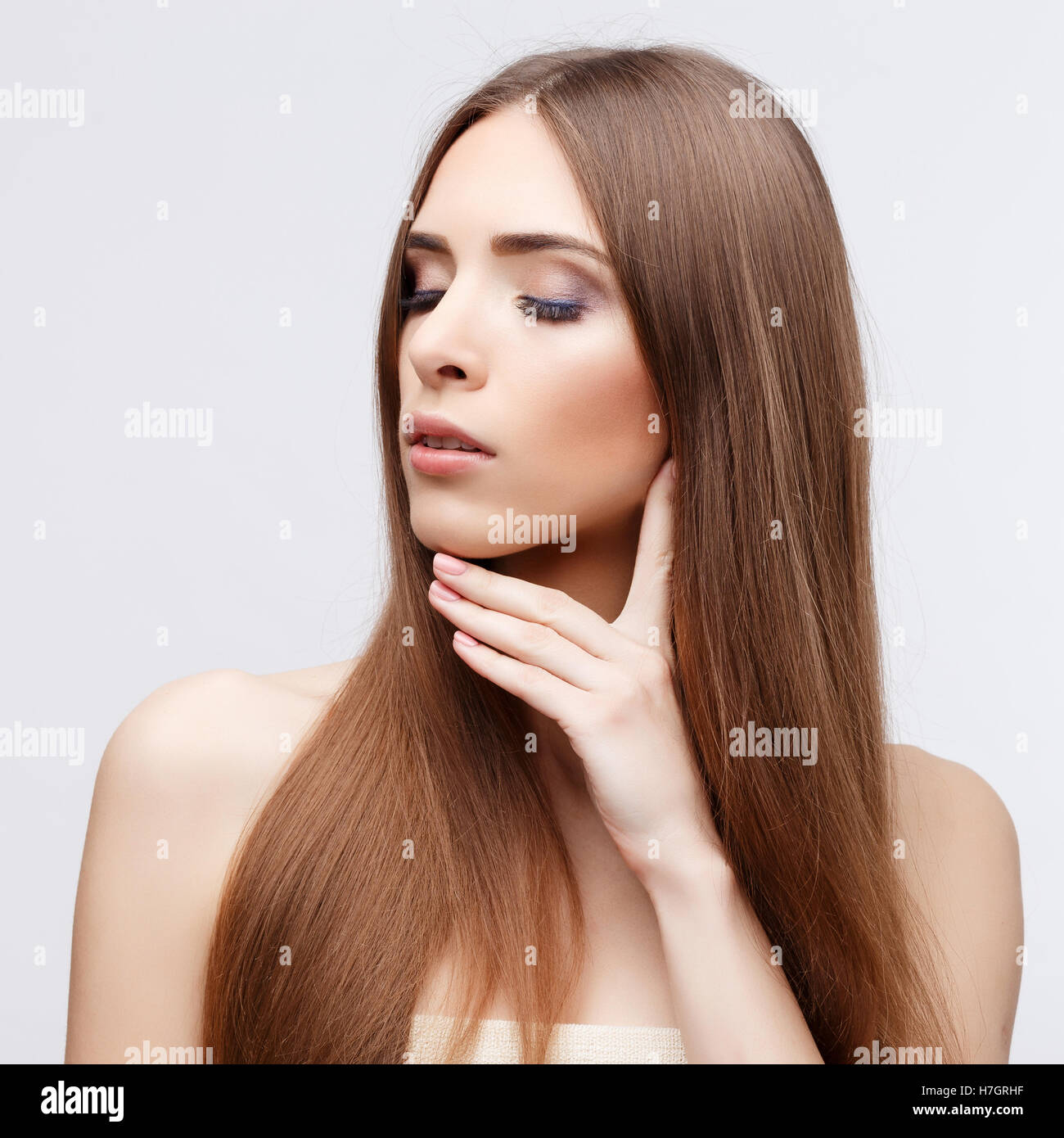 Beautiful Woman with Clean Fresh Skin Stock Photo - Alamy