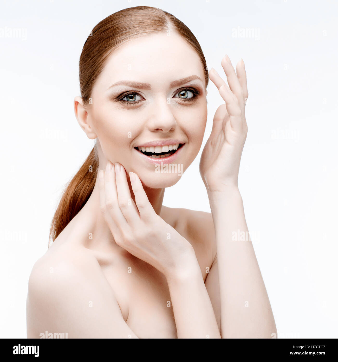 Beautiful Woman with Clean Fresh Skin Stock Photo - Alamy