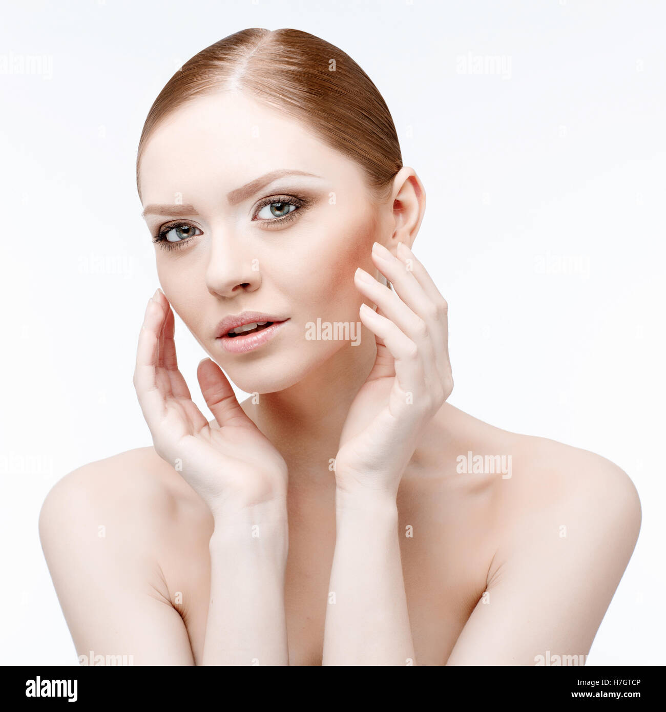 Beautiful Woman with Clean Fresh Skin Stock Photo - Alamy