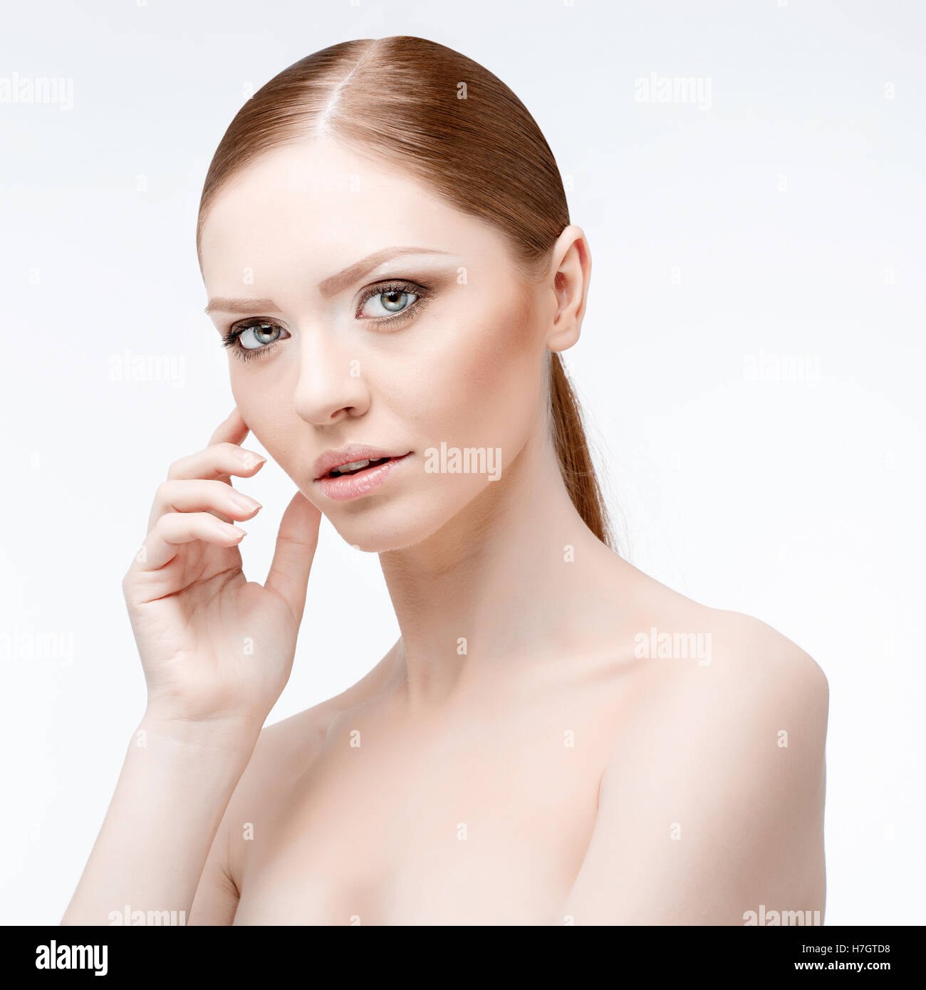 Beautiful Woman with Clean Fresh Skin Stock Photo - Alamy