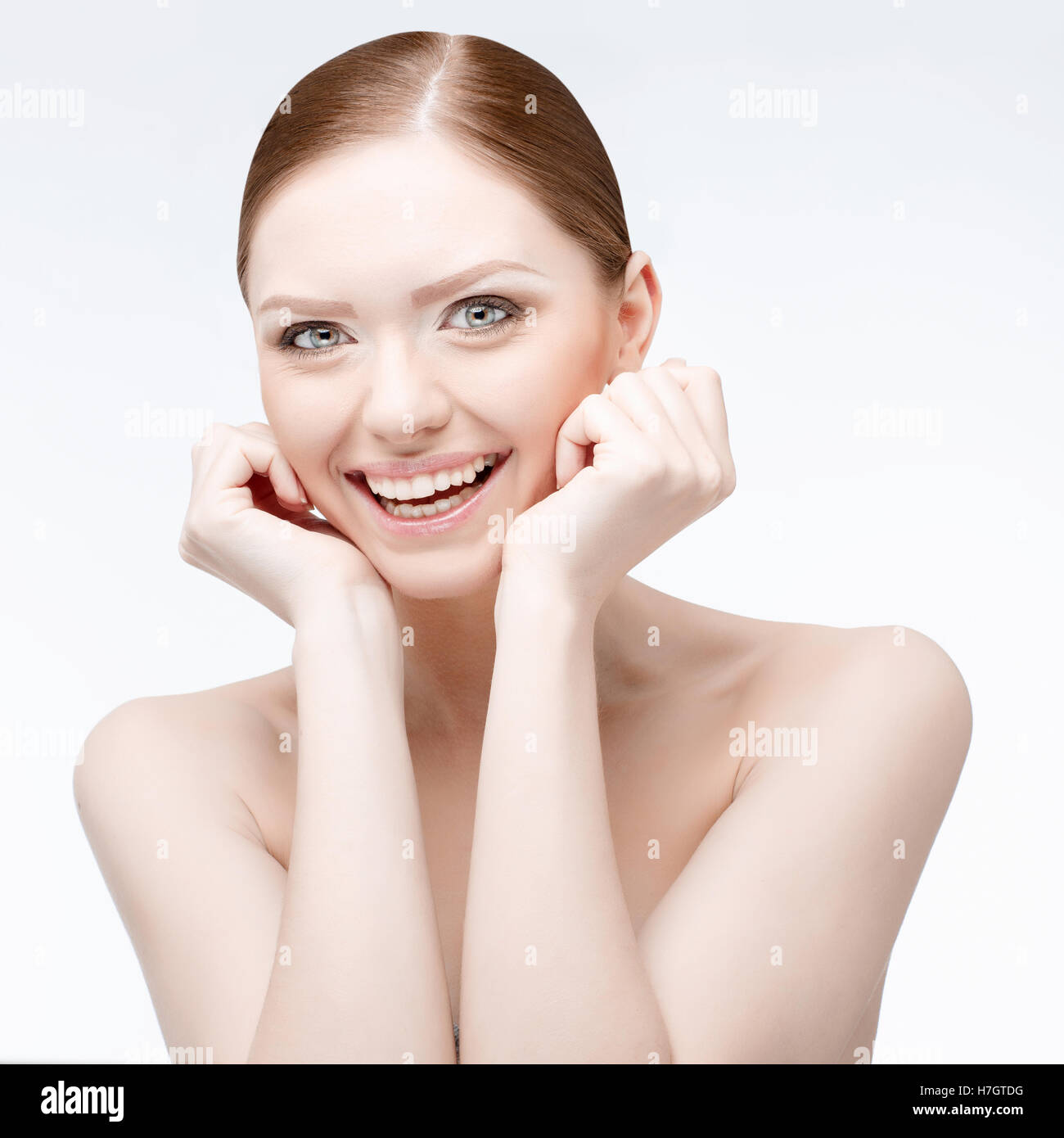 Beautiful Woman with Clean Fresh Skin Stock Photo - Alamy