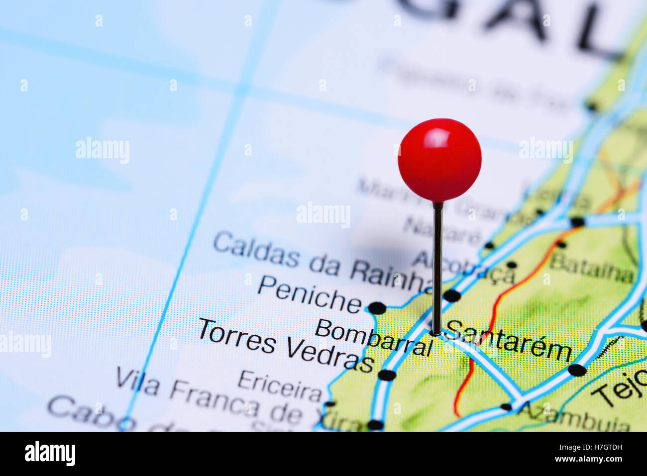 Bombarral pinned on a map of Portugal Stock Photo - Alamy