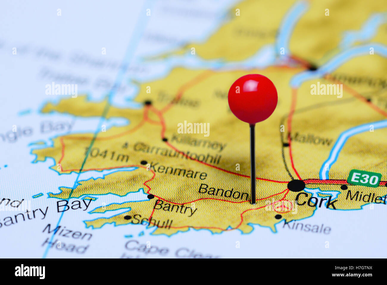 Bandon pinned on a map of Ireland Stock Photo - Alamy