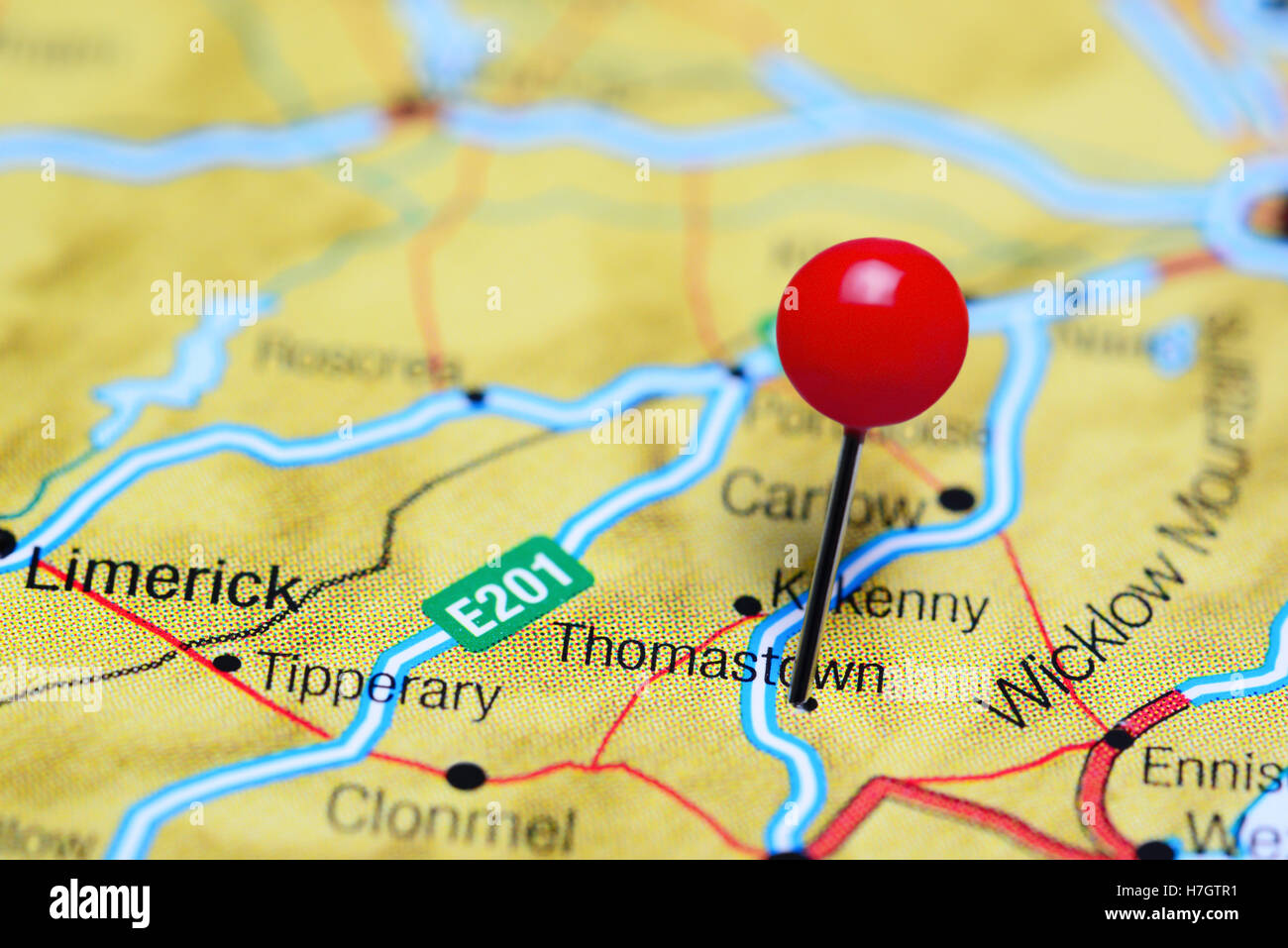 Thomastown pinned on a map of Ireland Stock Photo - Alamy