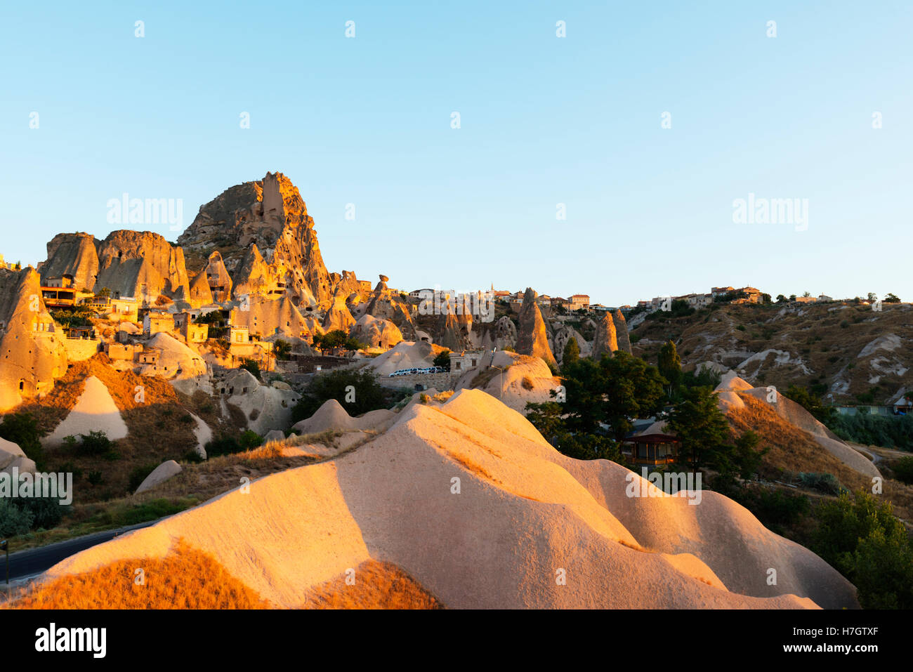 Turkey, Central Anatolia, Cappadocia, rockcut topography at Uchisar ...