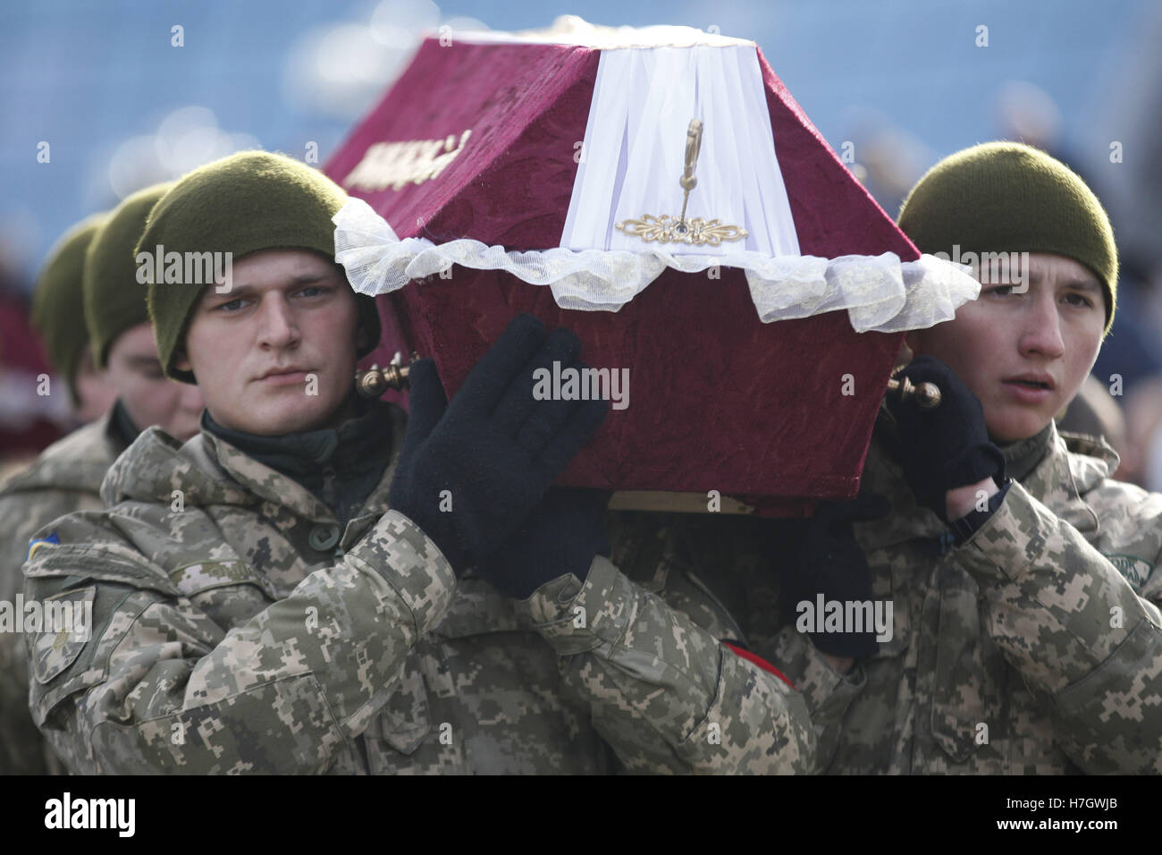 Kiev, Ukraine. 4th Nov, 2016. Funeral ceremony for Ukrainian volunteers 'Aydar Battalion ...
