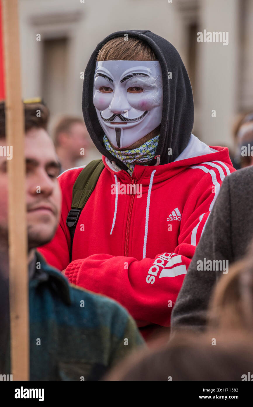 Masked people stage protest hi-res stock photography and images - Alamy