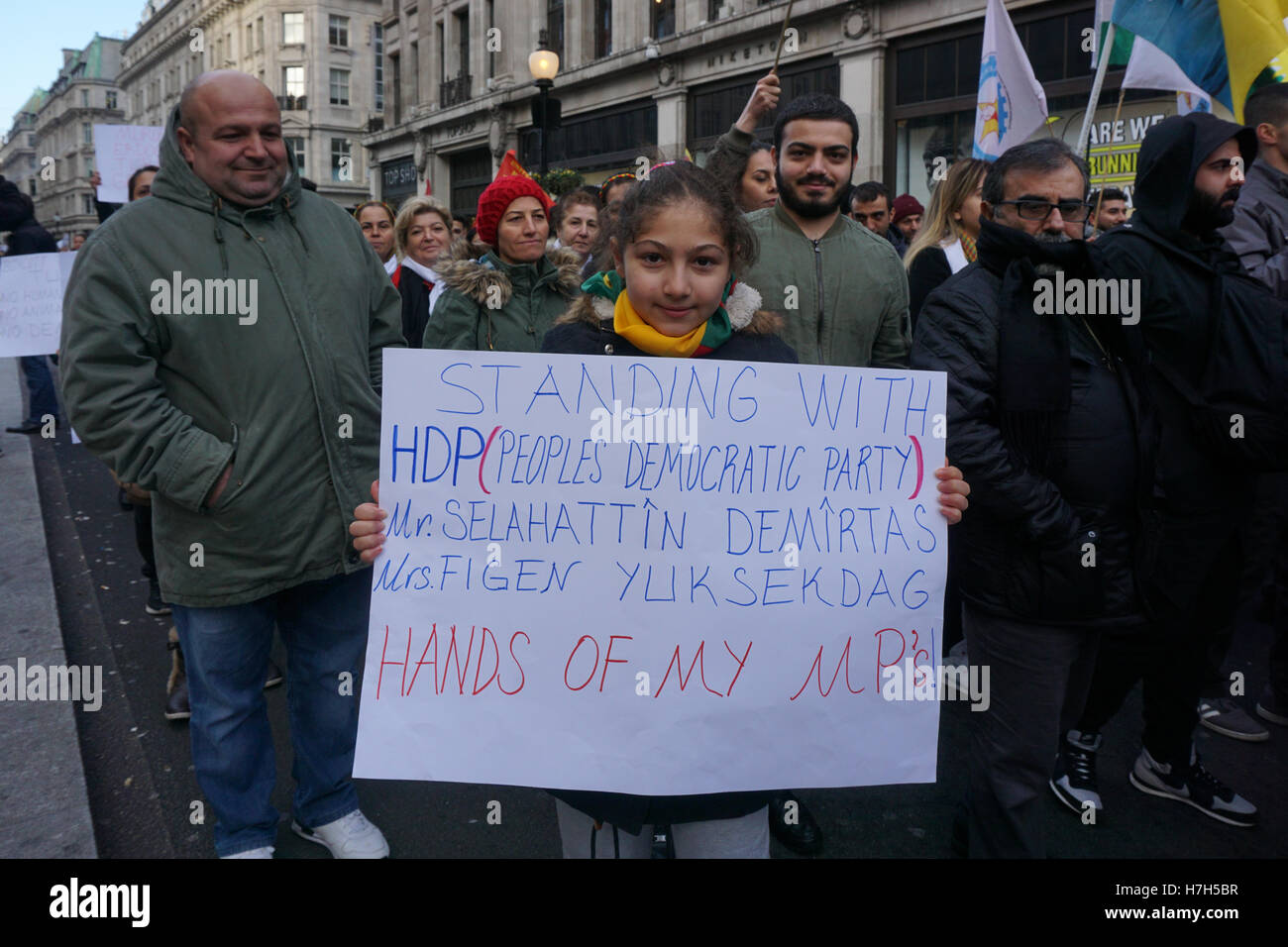 London, England, UK. 5th Nov, 2016. Hundreds of Kurdish's protests ...