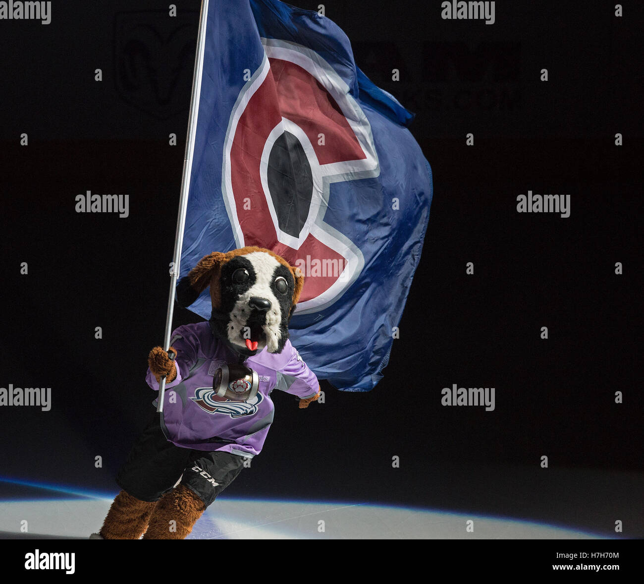 Denver, Colorado, USA. 5th Nov, 2016. Avalanche Mascot BERNIE skates ...
