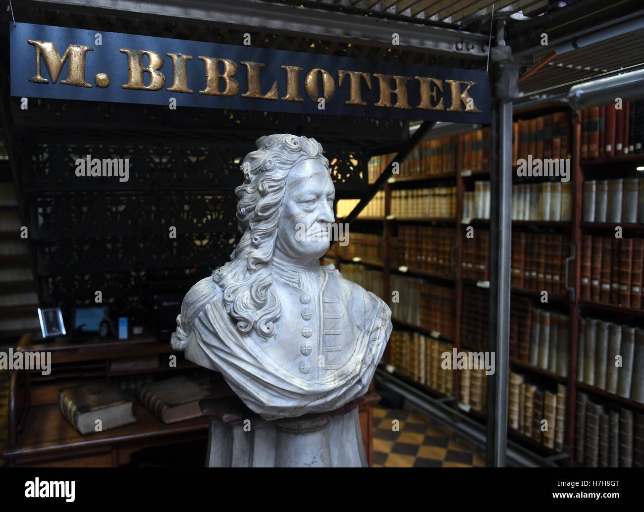 A bust of physician and inventor Hoffmannstropfen, Friedrich Hoffmann ...