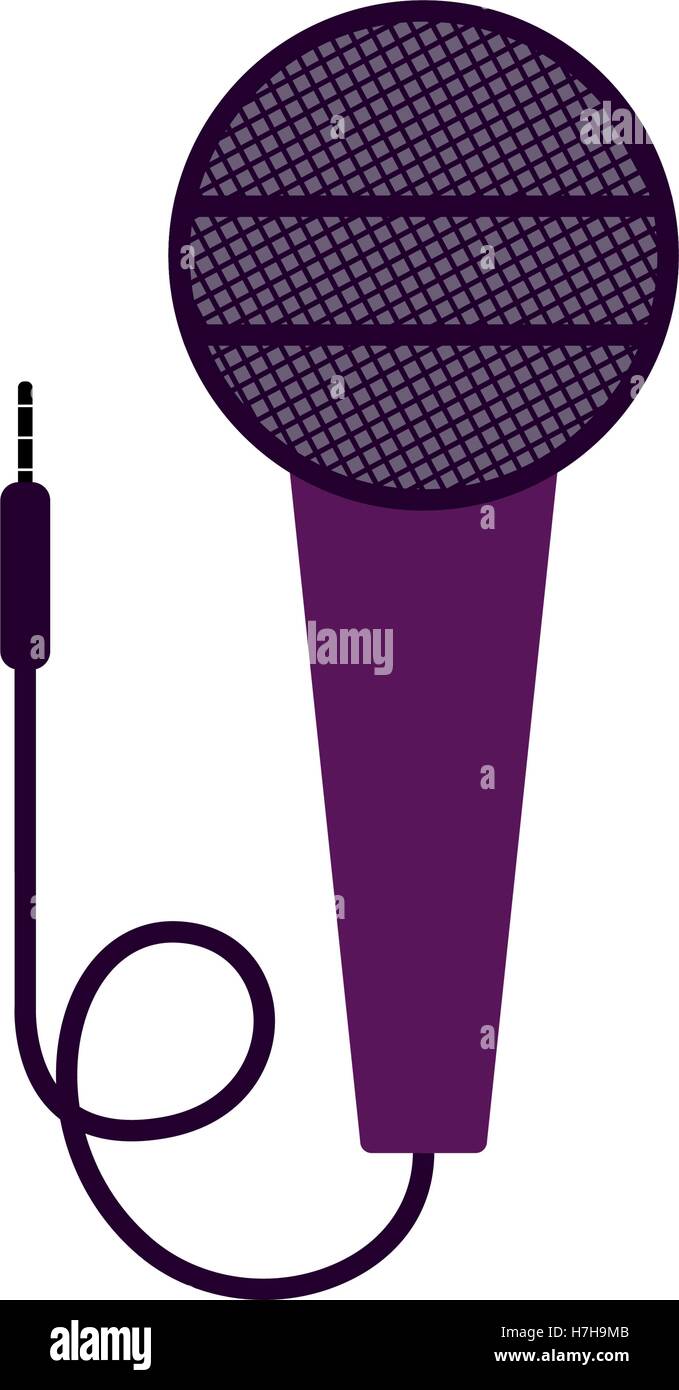 microphone with cord icon over white background. vector illustration ...