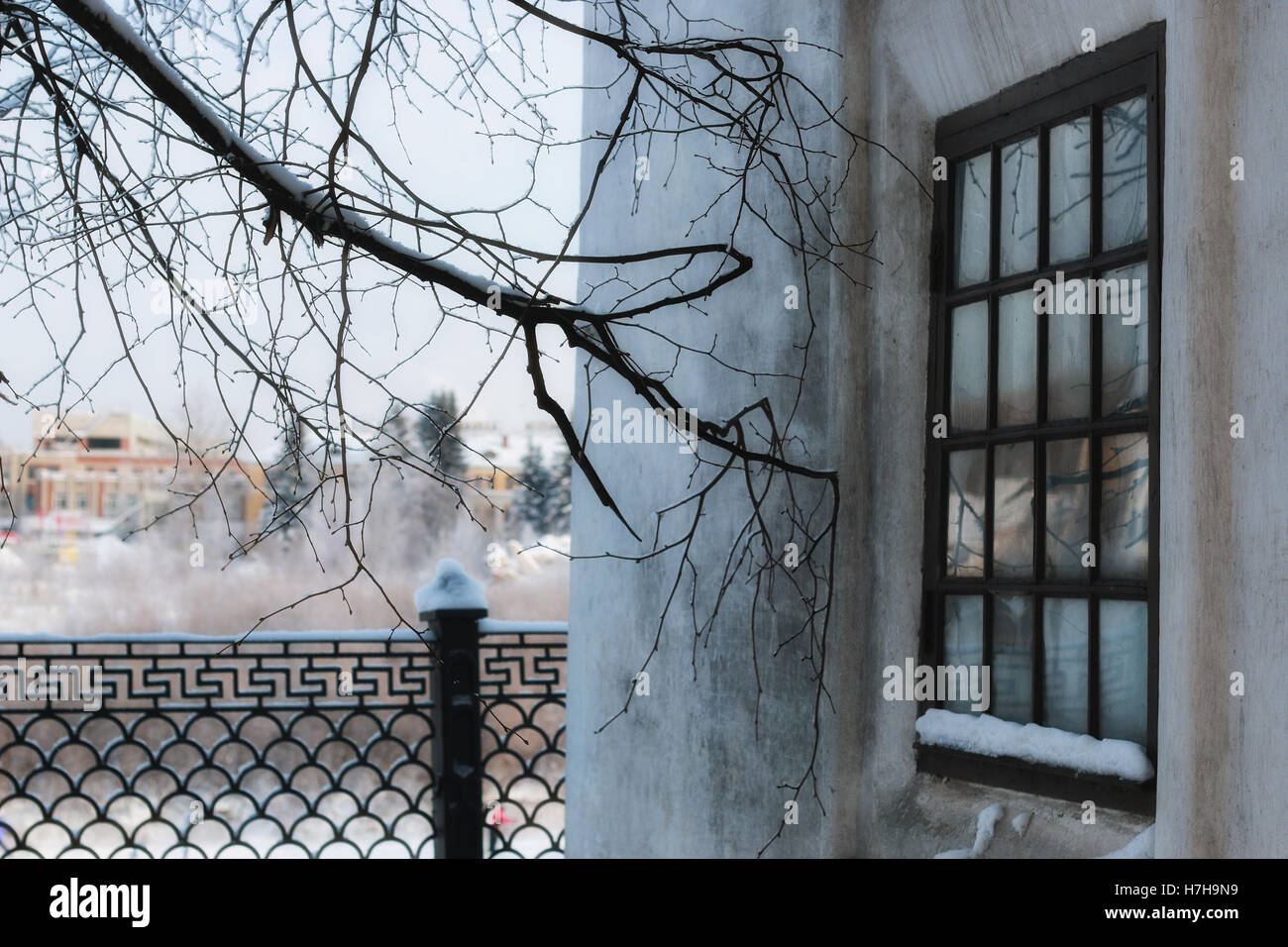 winter old retro window outdoor Stock Photo - Alamy