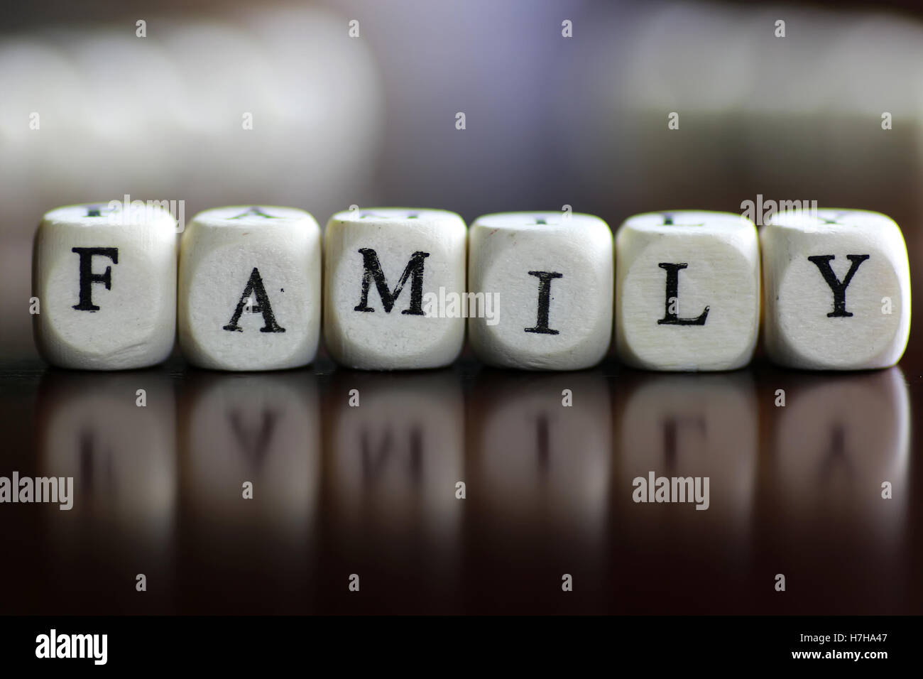 text family letter cube Stock Photo - Alamy