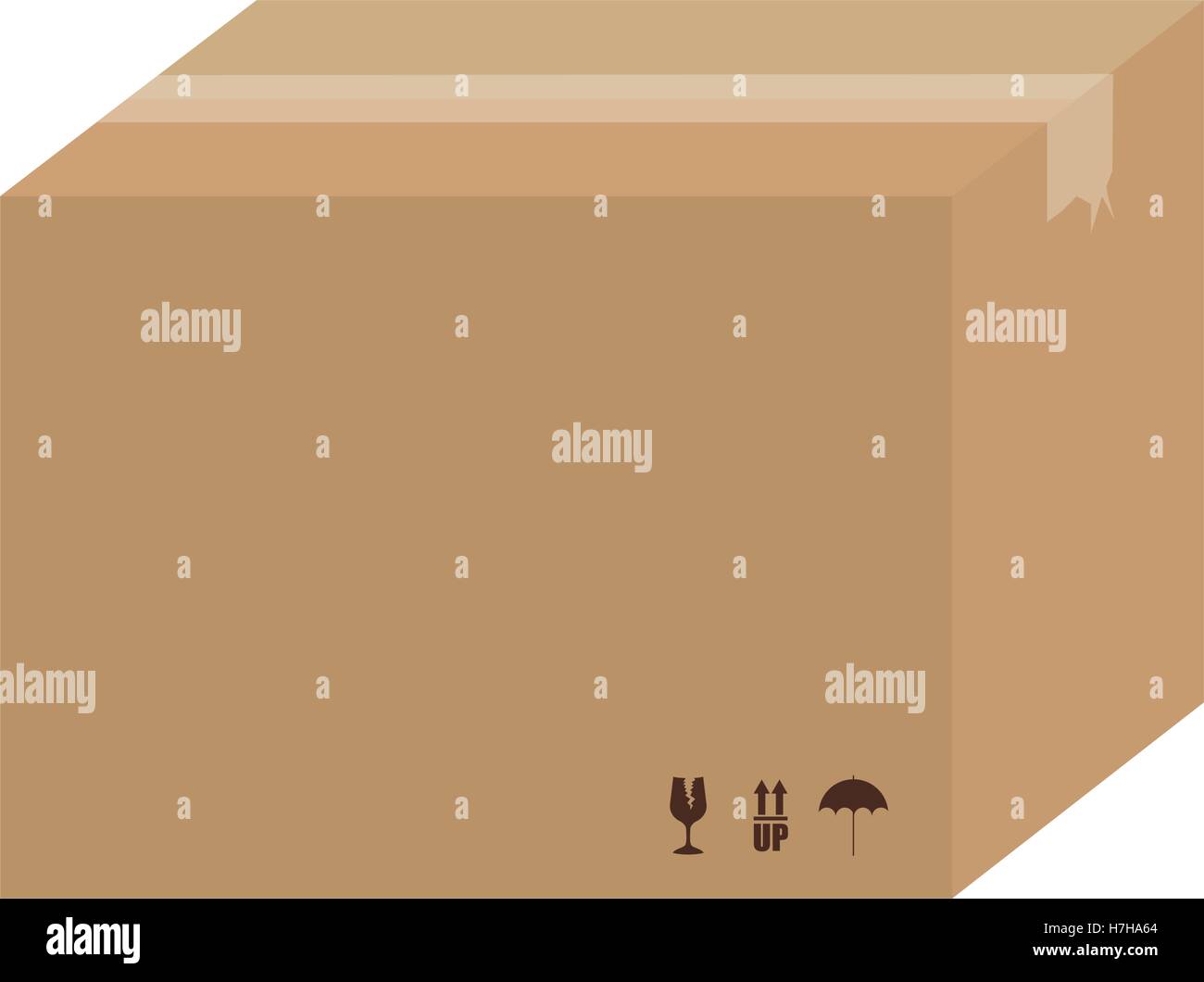carton box icon with package symbols over white background. vector ...