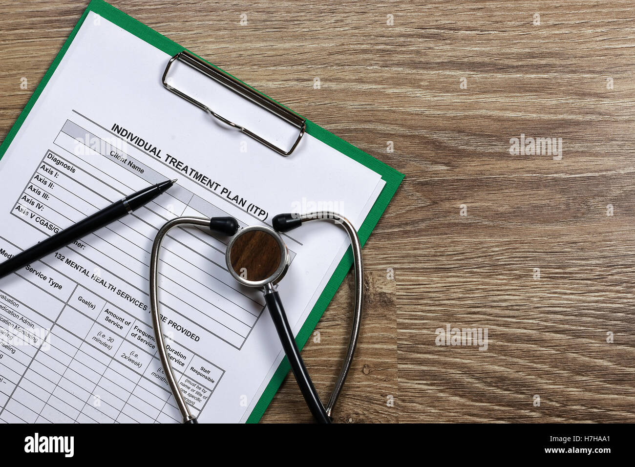 stethoscope medical documents pen Stock Photo - Alamy
