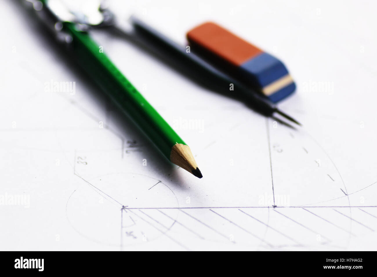 board pencil divider Stock Photo - Alamy
