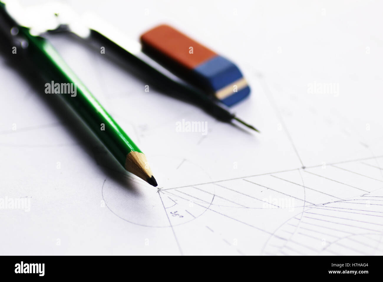 board pencil divider Stock Photo - Alamy