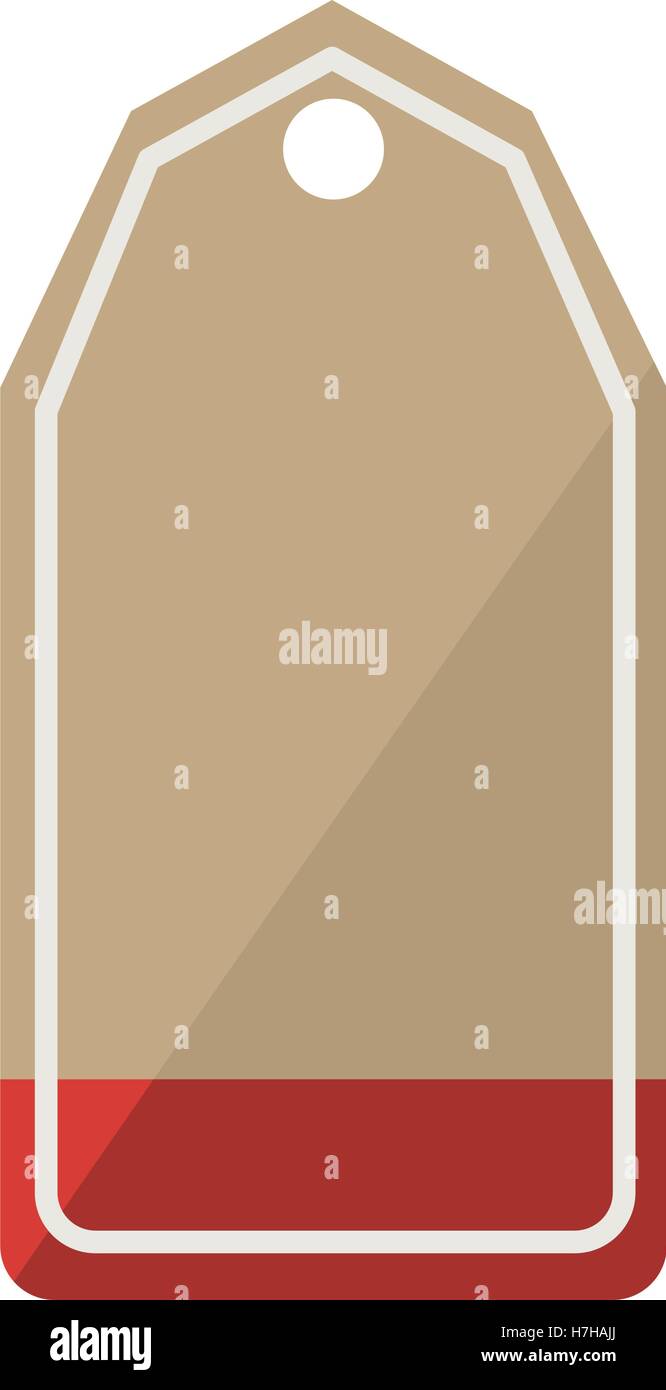 brown and red hanging tag icon over white background. vector ...