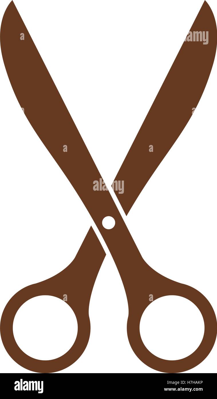 brown scissors tool icon over white background. vector illustration ...