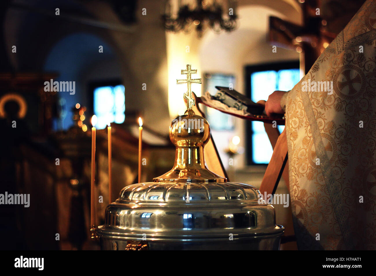 Church service crosses Stock Photo - Alamy