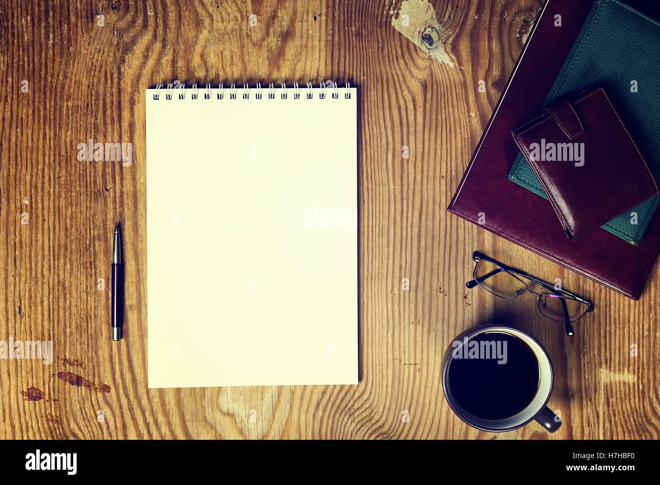 toned table write hand top view Stock Photo - Alamy