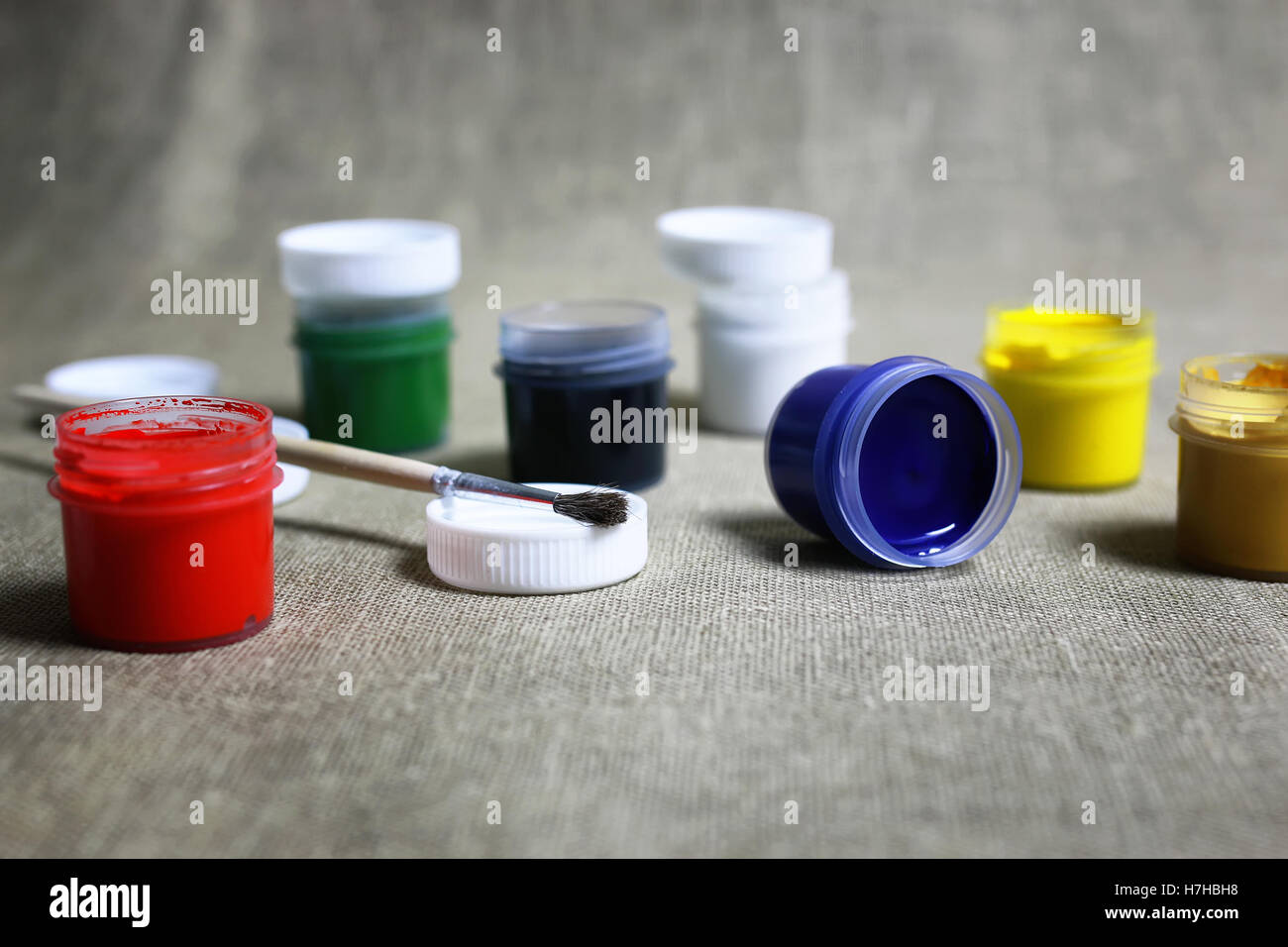 set of paint cans Stock Photo - Alamy