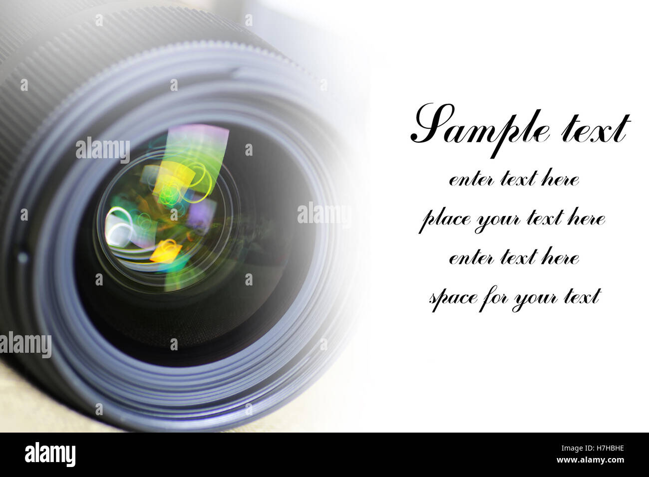 space for text on background of lens flare object Stock Photo - Alamy