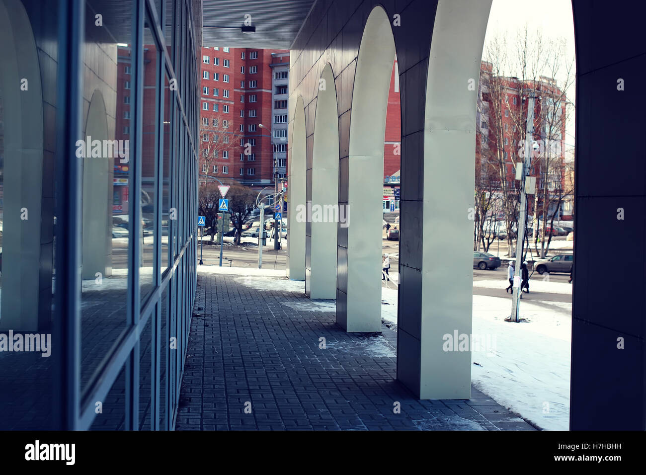 architecture glass arches Stock Photo - Alamy