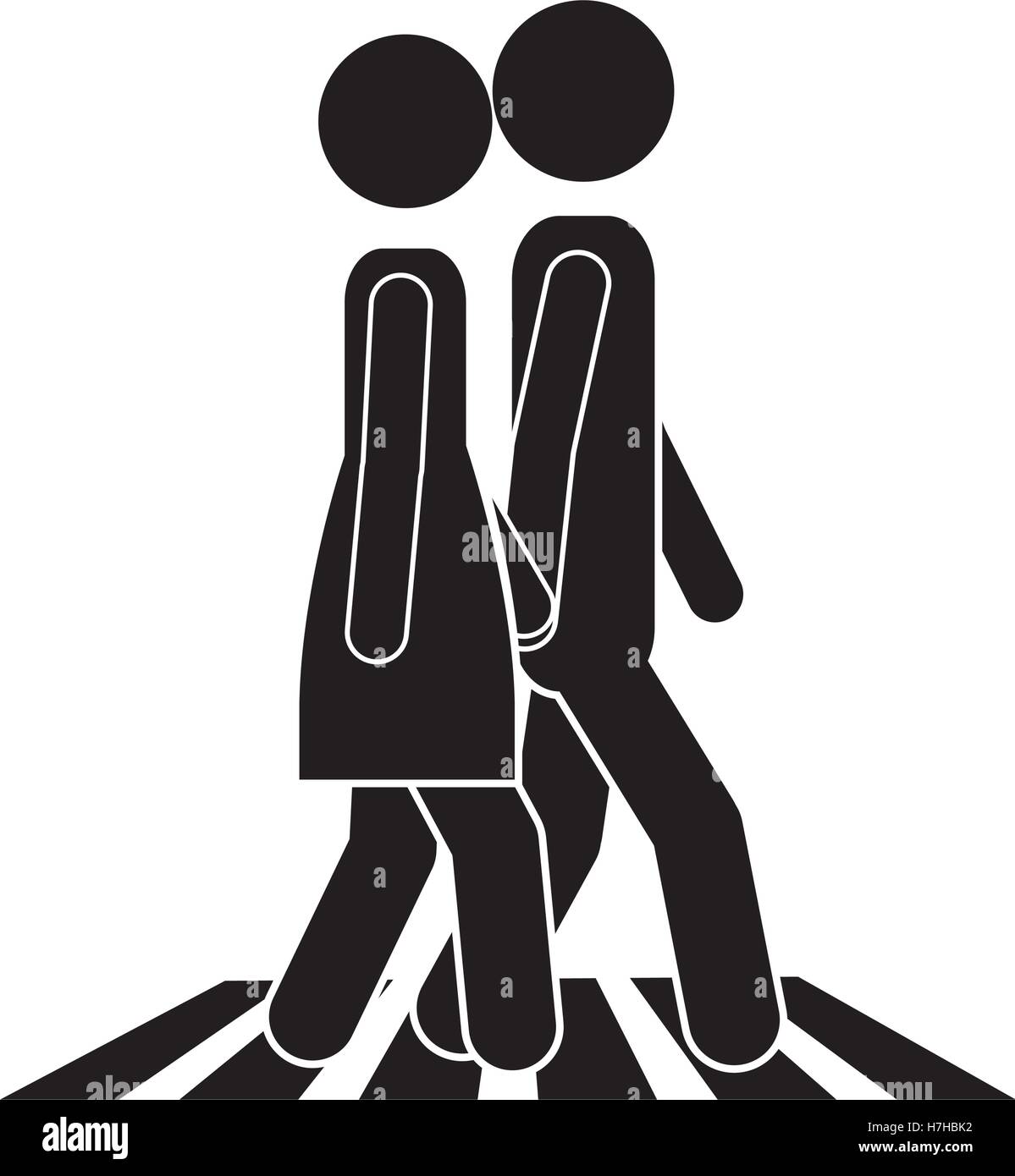 couple walking icon over white background. pictogram design. vector ...