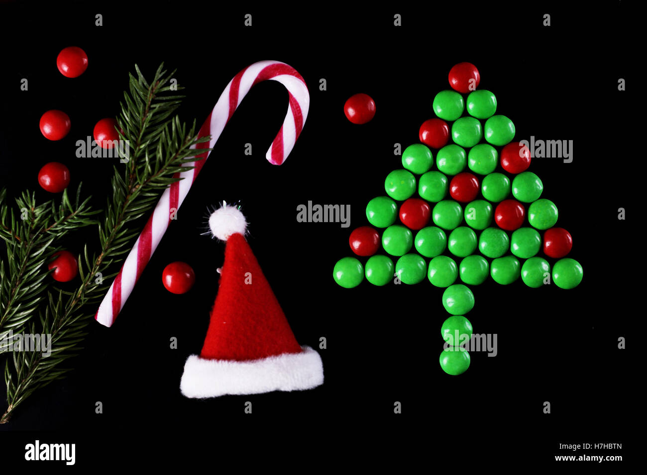 christmas tree shape candy background Stock Photo - Alamy