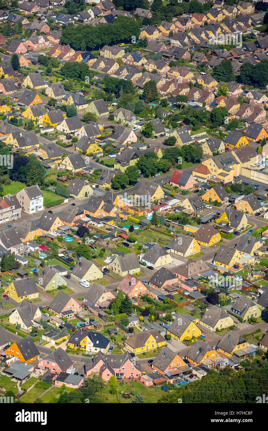Aerial view, Bergkamen settlement Mallet Street, housing estate for ...