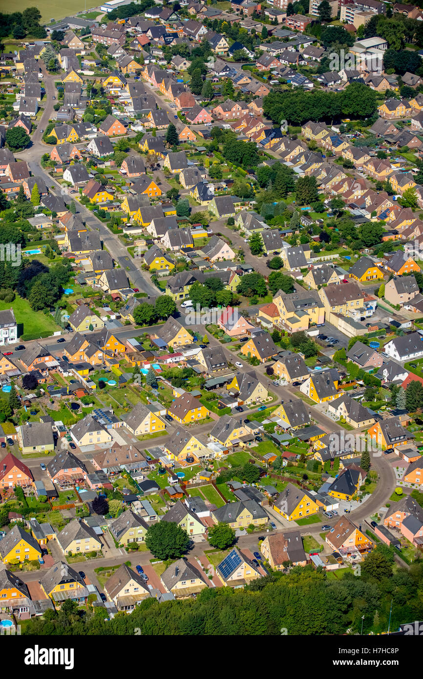 Aerial view, Bergkamen settlement Mallet Street, housing estate for ...
