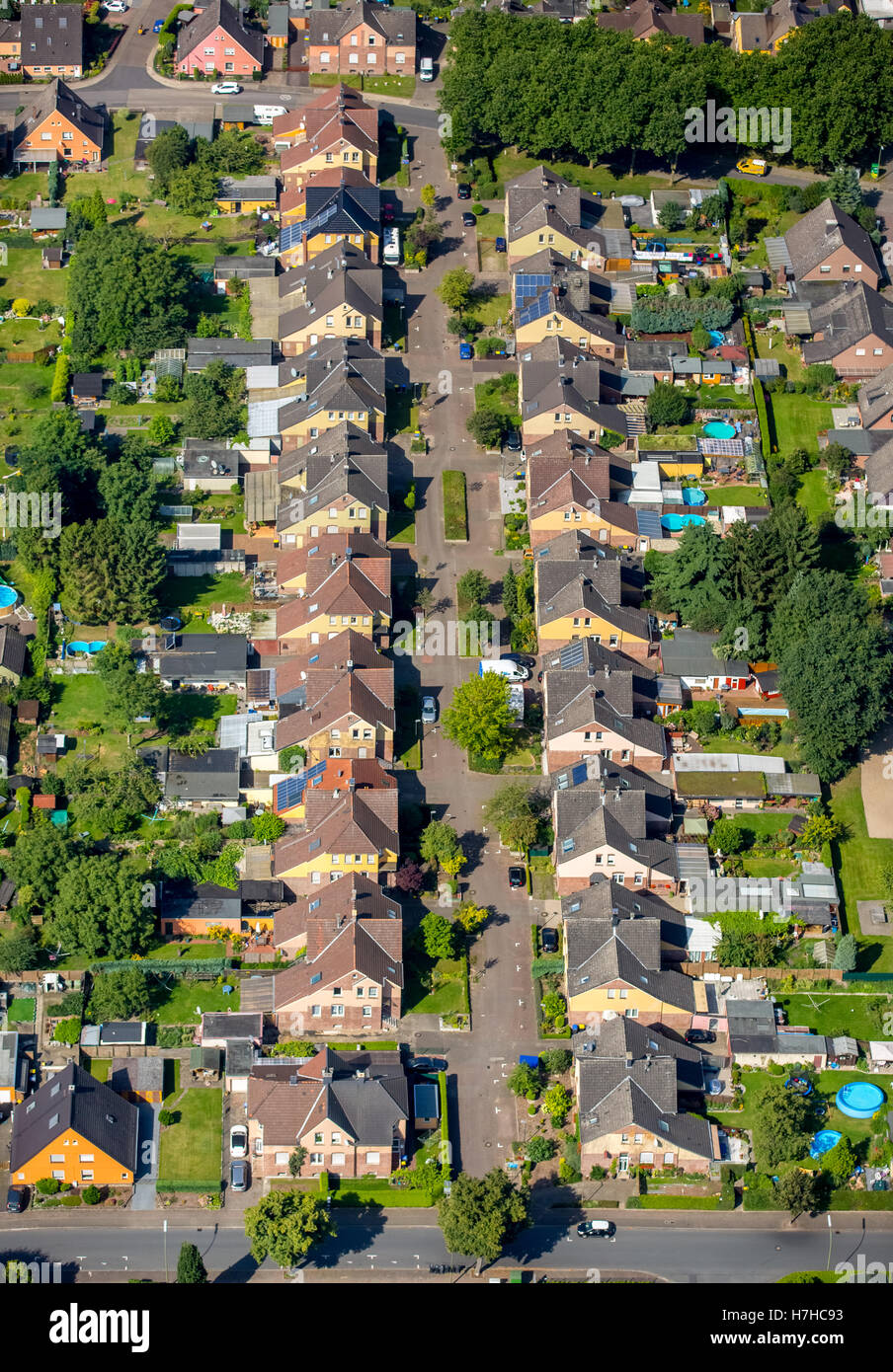 Aerial view, Bergkamen settlement Mallet Street, housing estate for ...